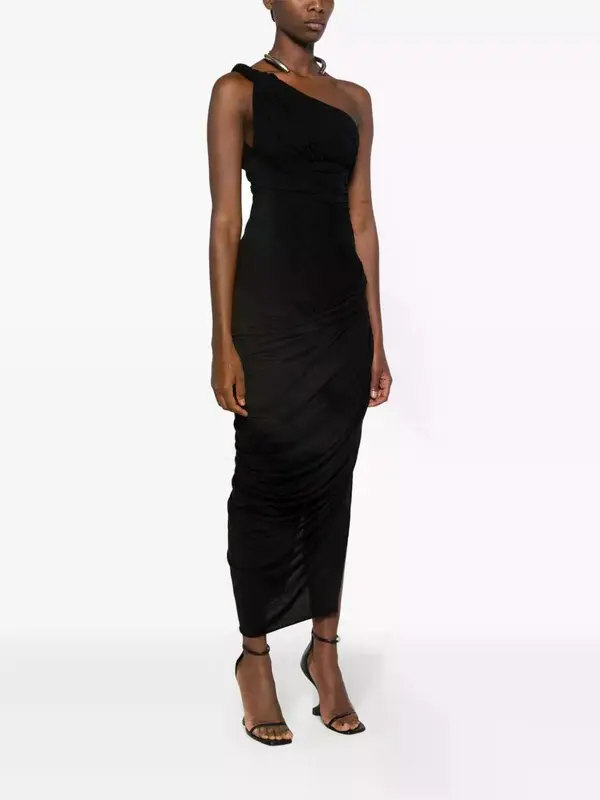 Rick Owens One-shoulder Draped Midi Dress