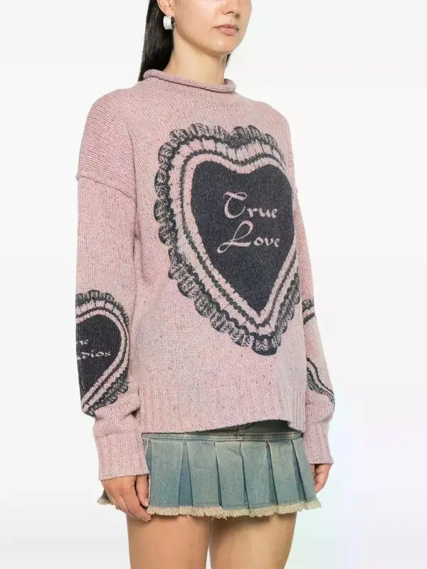 Acne Studios Heart-print Chunky-knit Jumper