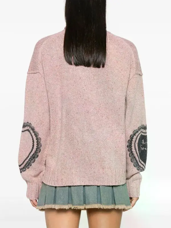 Acne Studios Heart-print Chunky-knit Jumper