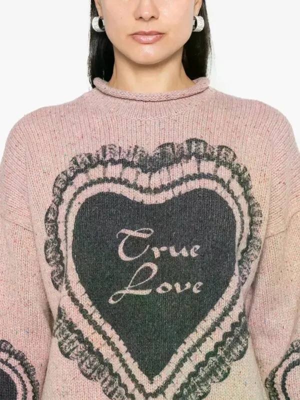 Acne Studios Heart-print Chunky-knit Jumper