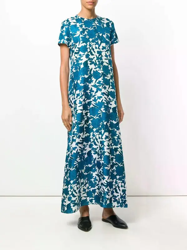 La DoubleJ Floral Print Maxi Dress - Blue