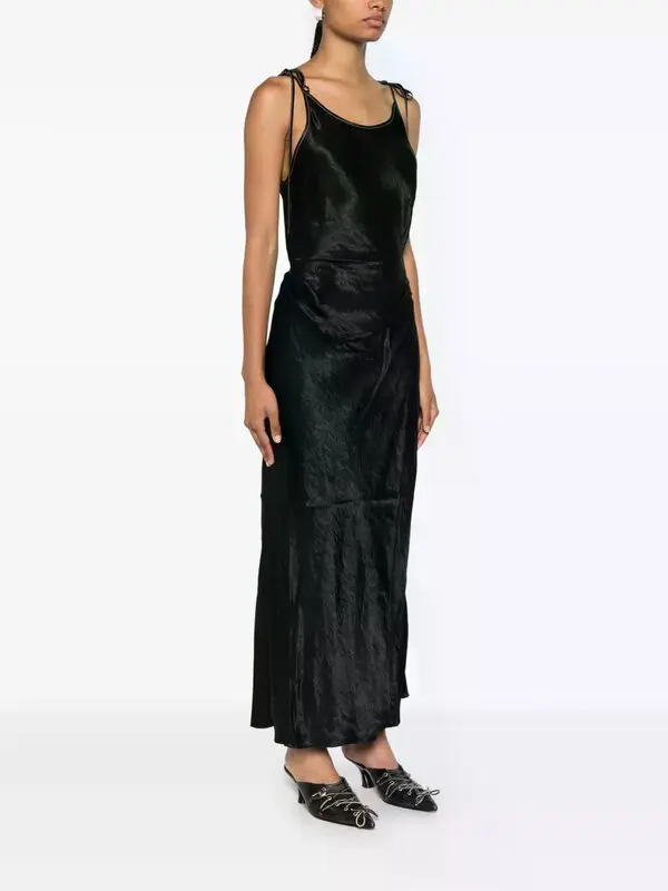 Acne Studios Crinkled Satin Wrap Dress