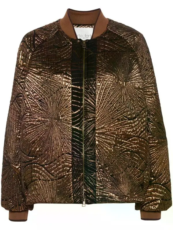 FORTE_FORTE Laminated-finish Bomber Jacket