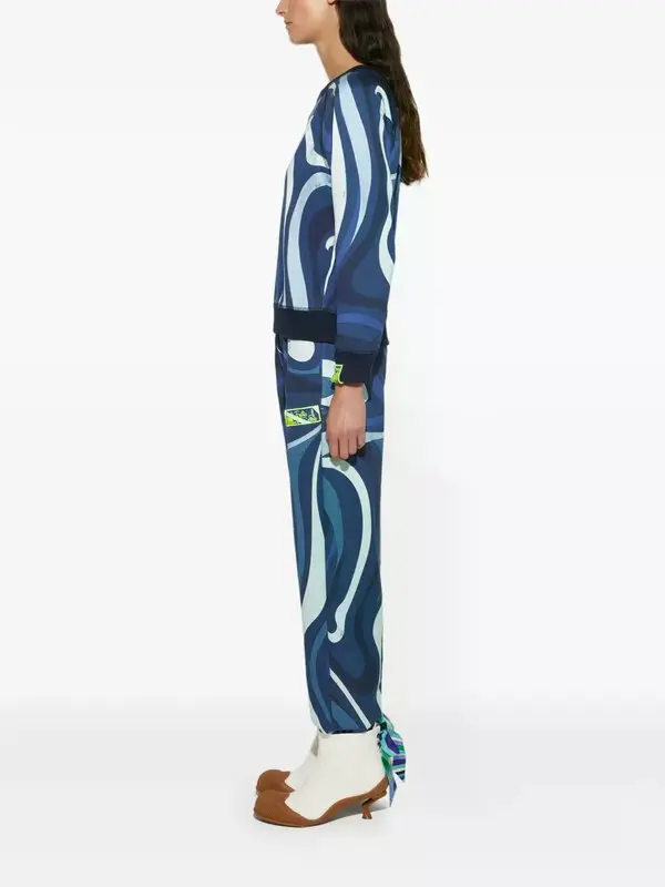 Emilio Pucci Marmo-print Crewneck Sweatshirt - Blue
