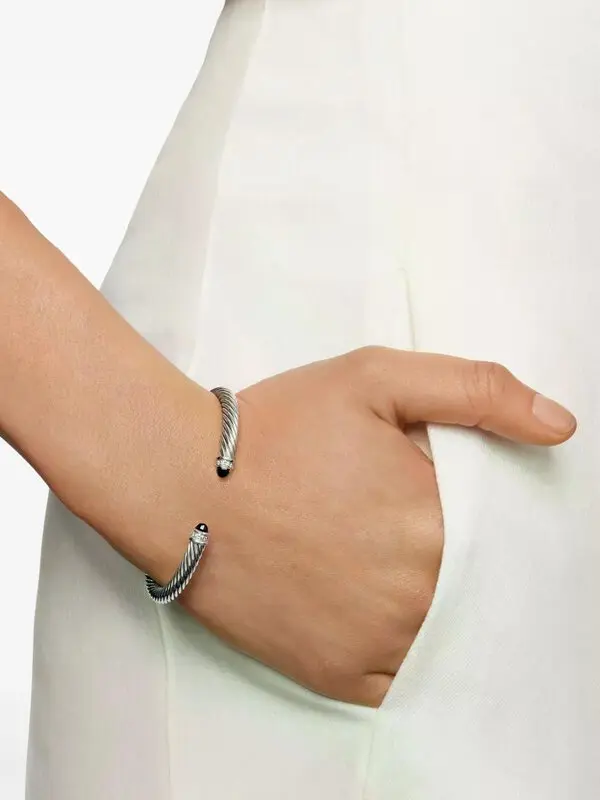 David Yurman Classic Cable Bracelet With Black Onyx And Diamonds