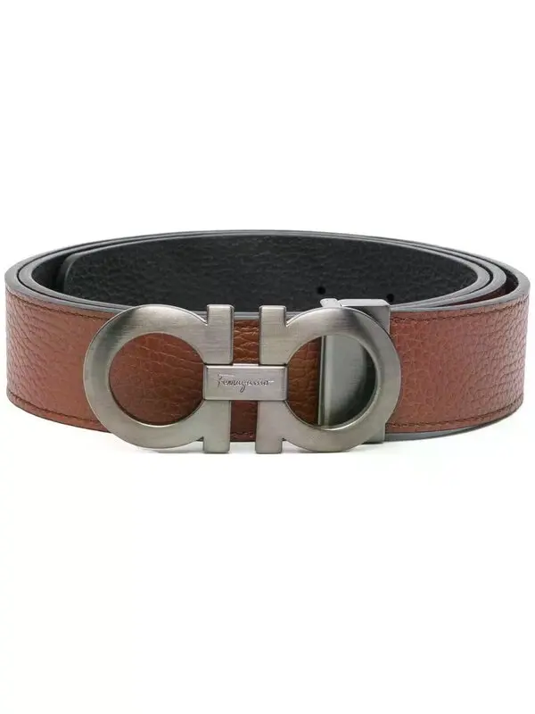 FERRAGAMO Gancini Leather Belt - Brown