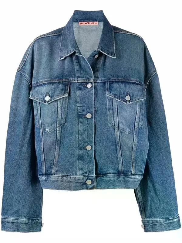 Acne Studios Cropped Denim Jacket - Blue