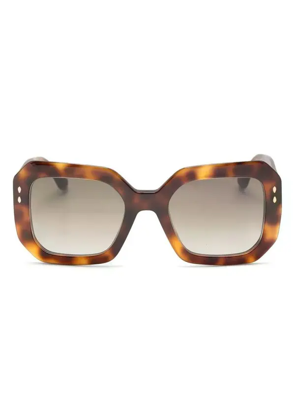 Isabel Marant Hexagonal Logo Sunglasses - Brown