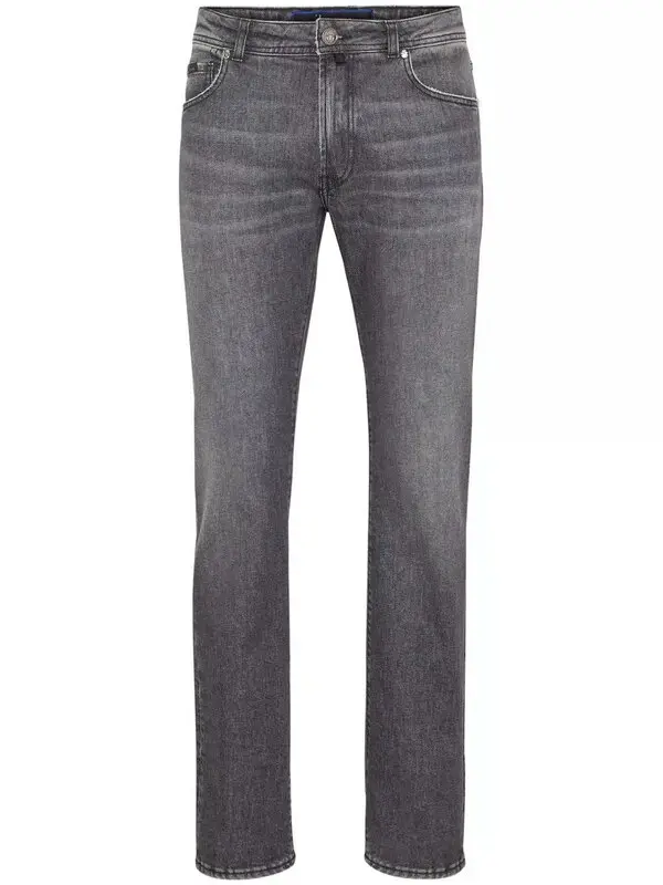 BILLIONAIRE Logo-appliqué Straight-leg Jeans - Grey