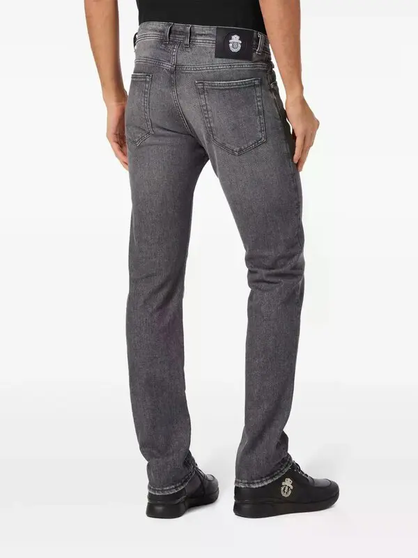 BILLIONAIRE Logo-appliqué Straight-leg Jeans - Grey