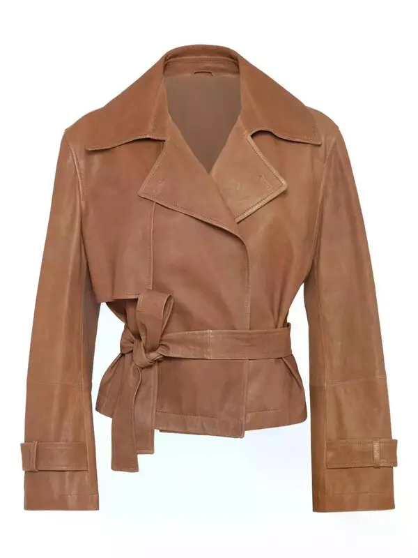 Brunello Cucinelli Belted Leather Jacket
