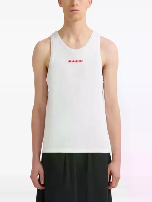 Marni Logo Embroidered Tank Top