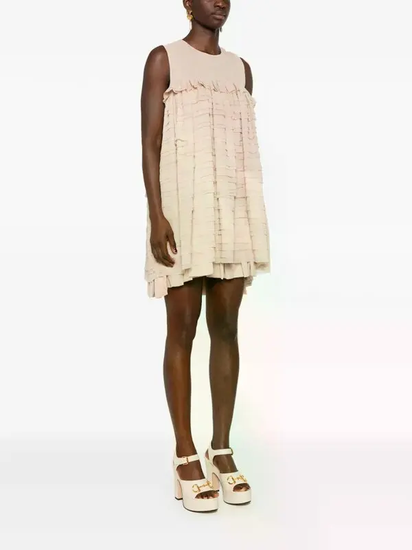 BARUNI Ruffled Mini Dress - Neutrals