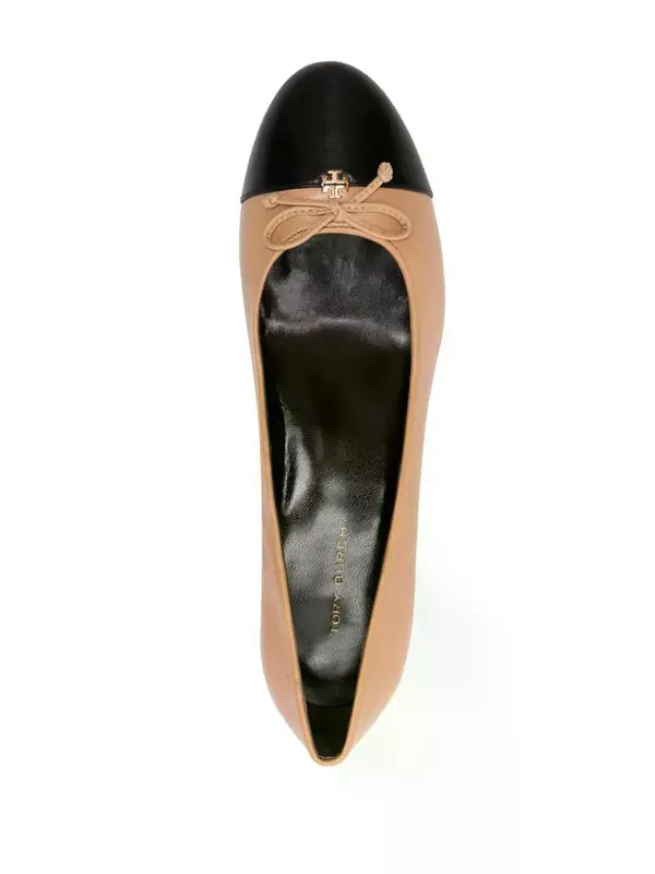 Tory Burch Cap-toe Block Heel Pumps With Bow Detailing