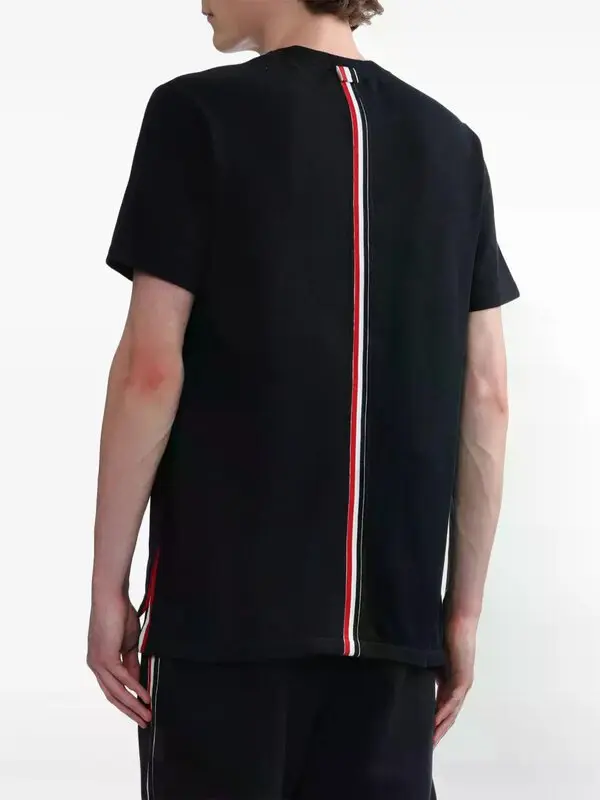Thom Browne Stripe-detail Cotton T-shirt - Blue