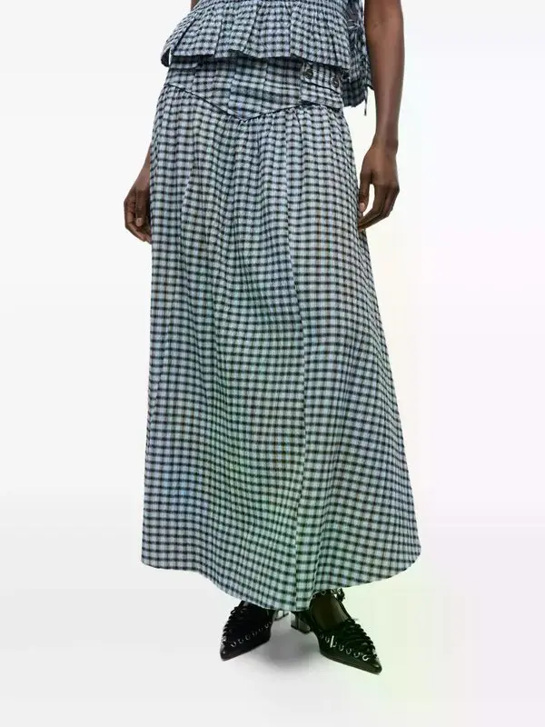 GANNI Checked Skirt