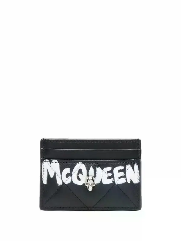 Alexander McQueen Skull-embellishment Quilted Wallet - Black