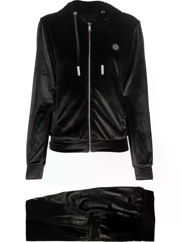 Philipp Plein Logo-patch Velvet-cotton Trousers