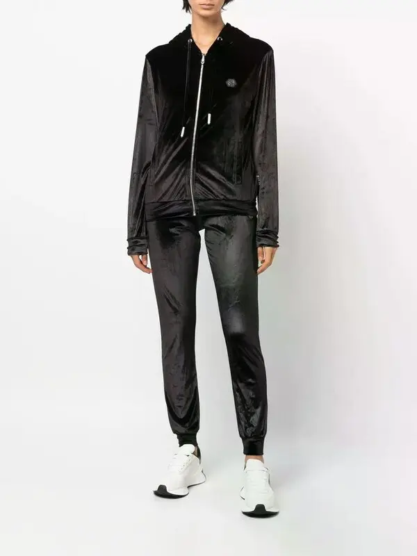 Philipp Plein Logo-patch Velvet-cotton Trousers