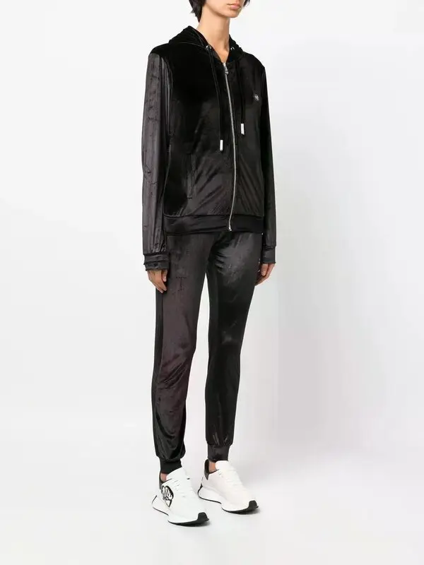 Philipp Plein Logo-patch Velvet-cotton Trousers