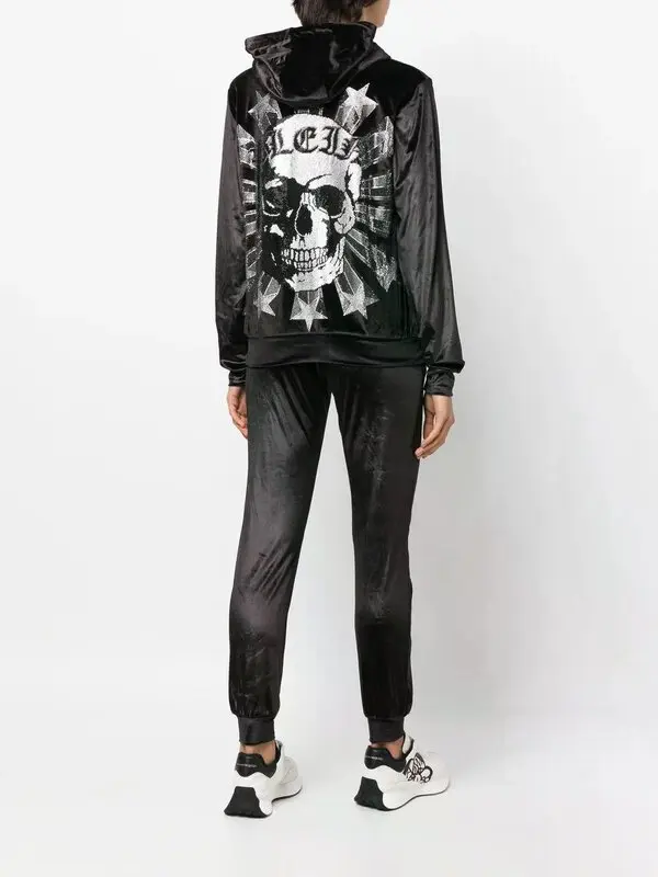 Philipp Plein Logo-patch Velvet-cotton Trousers