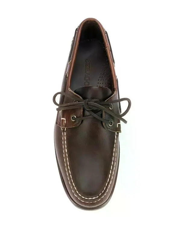 SEBAGO Contrast Stitch Boat Shoes - Brown