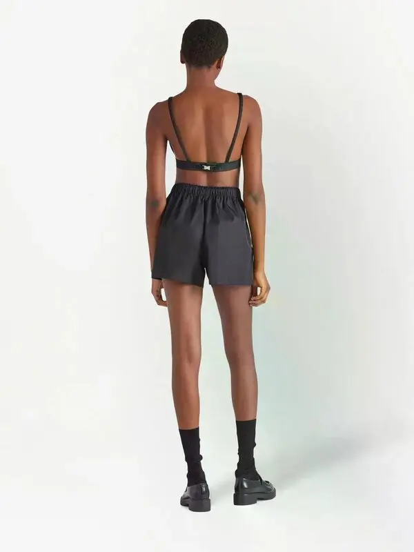 Prada Re-nylon Triangle Logo Shorts - Black