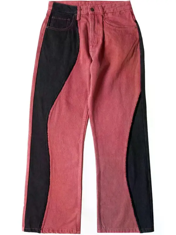 GLASS CYPRESS Colour-block Panelled Jeans
