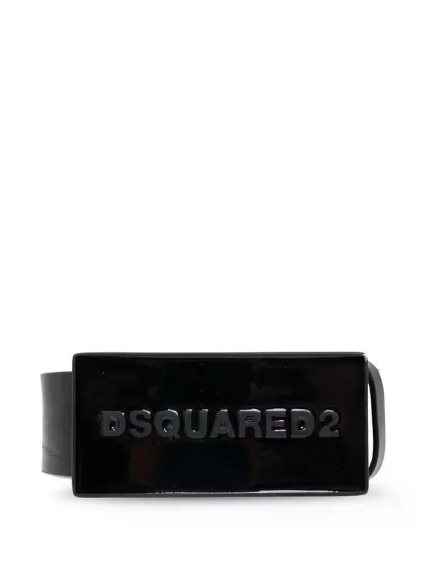 Dsquared2 Embossed Logo Leather Belt - Black