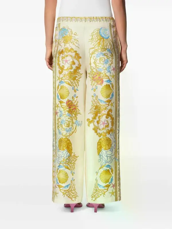Versace Underwater Barocco Silk Trousers