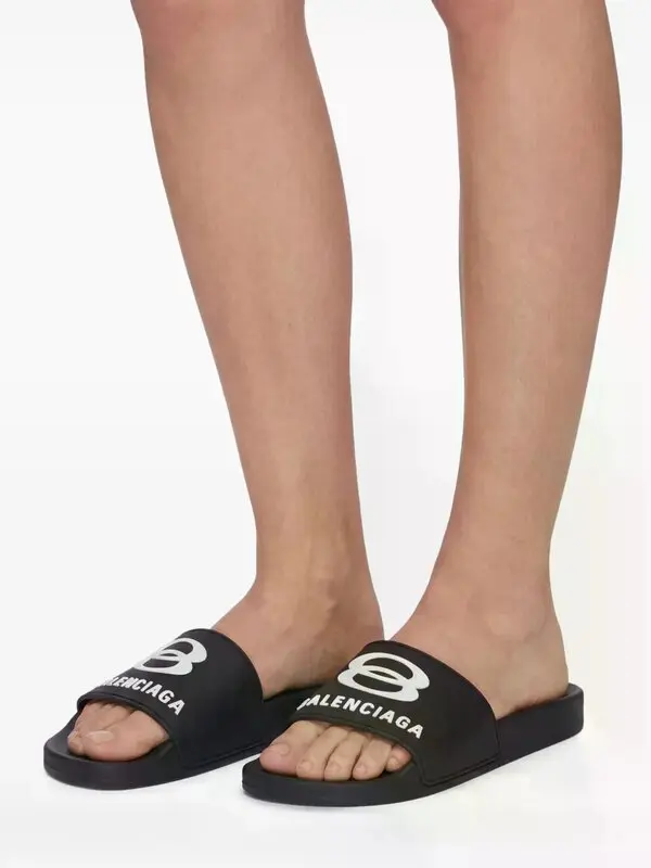 Balenciaga Logo-embroidered Pool Slides