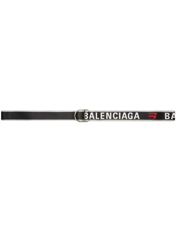 Balenciaga D-ring Logo Skinny Belt - Grey