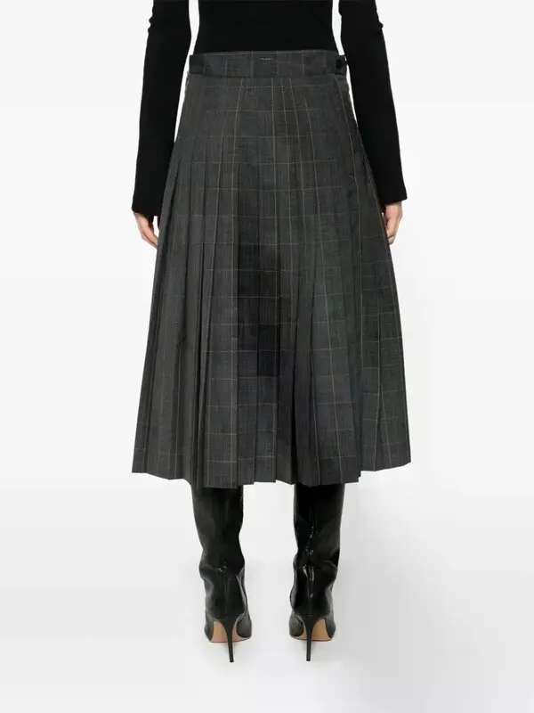 Balenciaga Checked Midi Skirt