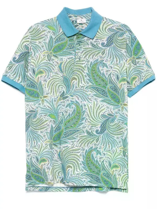 Etro Paisley-print Polo Shirt - Blue