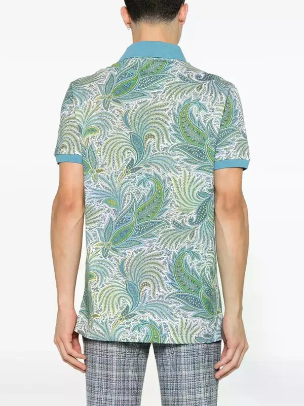 Etro Paisley-print Polo Shirt - Blue