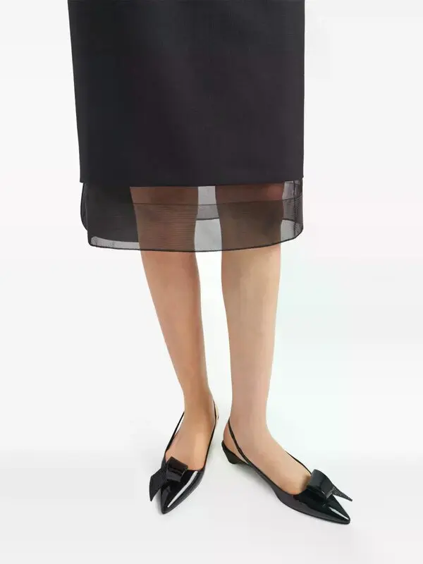 Prada Triangle-logo Layered Wool Skirt
