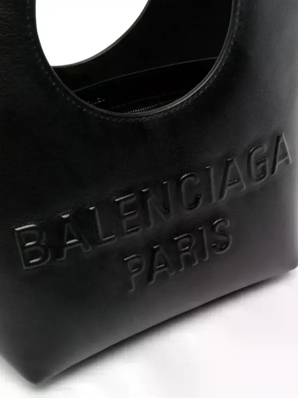 Balenciaga Cracked Texture Tote Bag - Black