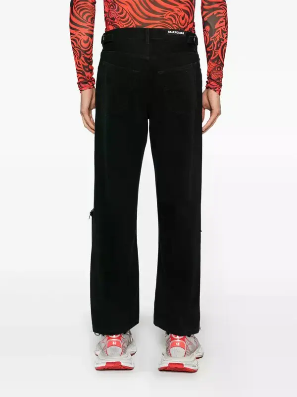 Balenciaga Distressed Straight-leg Jeans