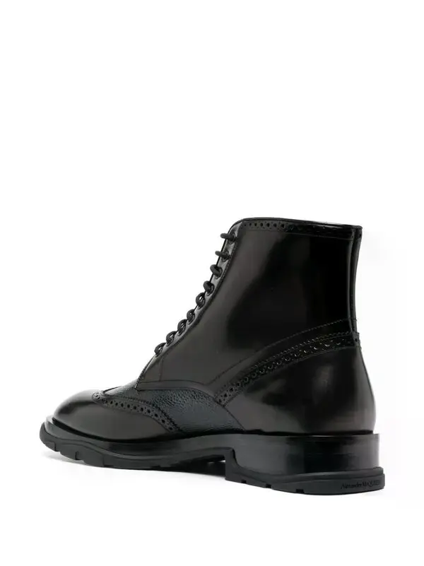Alexander McQueen Textured Lace-up Boots
