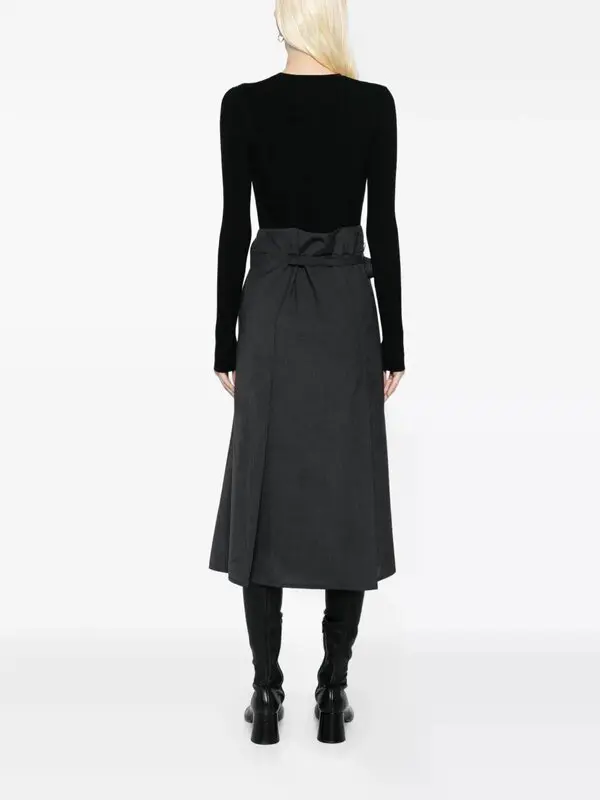 LESS Patchwork Long-sleeved Dress