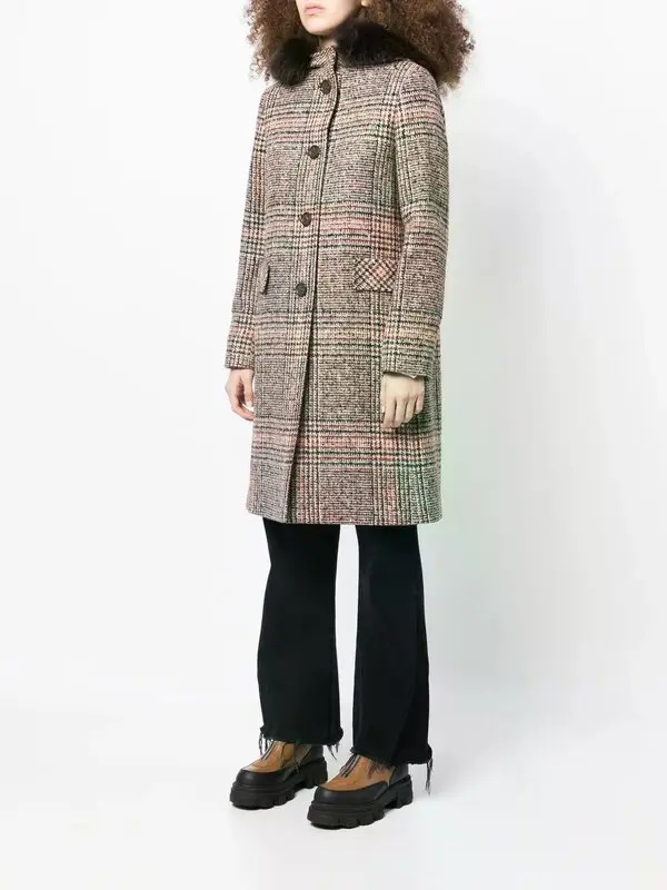 Cinzia Rocca Plaid Check Print Hooded Coat