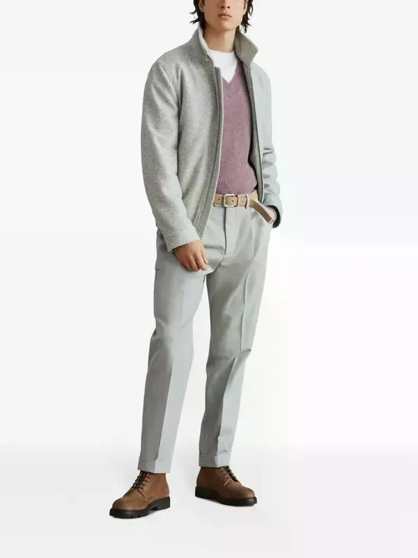 Brunello Cucinelli Ribbed V-neck Jumper
