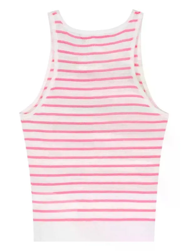 CHIARA FERRAGNI Eyelike-patch Striped Sleeveless Top