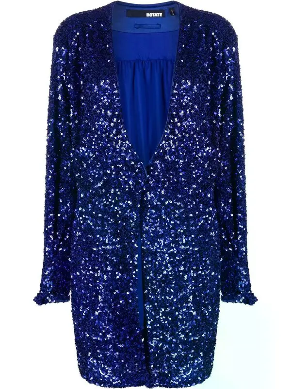 ROTATE BY BIRGER CHRISTENSEN Sequin-embellished Wrap Dress - Blue