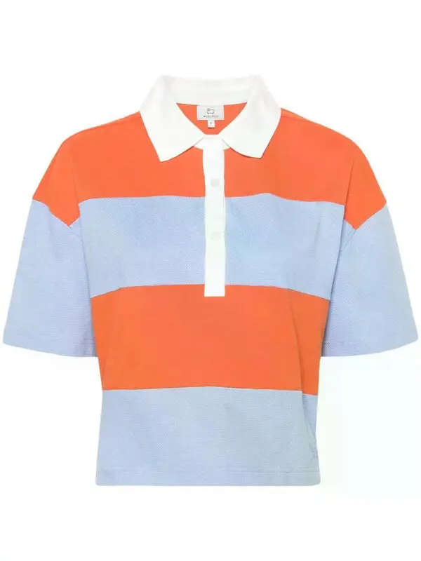 Woolrich Rugby Striped Polo Shirt - Blue