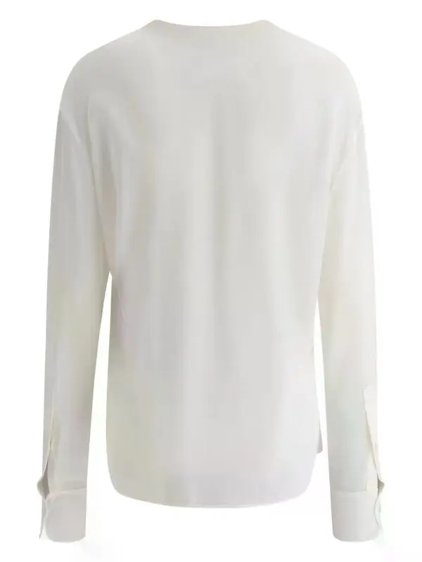Alexander McQueen Scarf-detailed Georgette Shirt - White