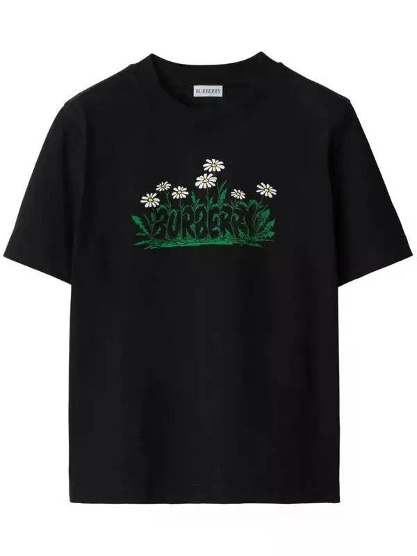 Burberry Daisy Logo Cotton T-shirt - Black