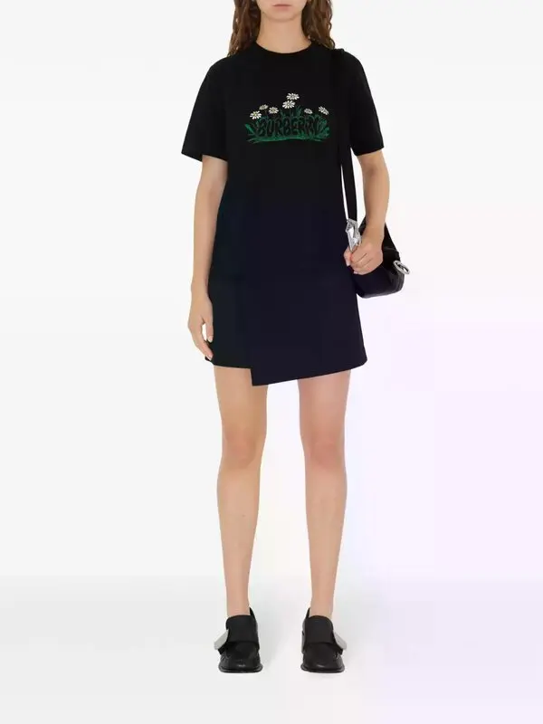 Burberry Daisy Logo Cotton T-shirt - Black
