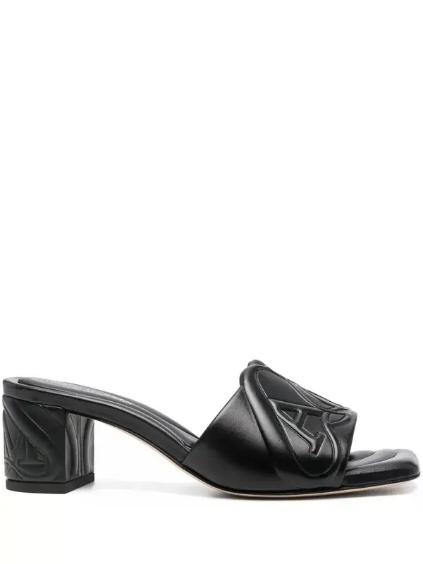 Alexander McQueen Seal Heeled Sandals - Black