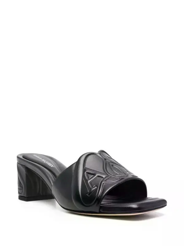 Alexander McQueen Seal Heeled Sandals - Black
